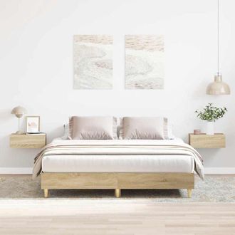 vidaXL Cadre de lit sans matelas ch&ecirc;ne sonoma 150x200 cm Vidaxl