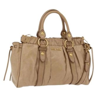 Miu Miu Pre-owned Cuir sacs-main - Femme - Pre-owned - Beige - Taille: ONE Size