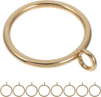 SOLUSTRE 20 St&uuml;ck Metall Gardinenringe mit &Ouml;se 35mm Innendurchmesser Vergoldet Dekorative Fenstervorhangringe f&uuml;r Gardinenstangen und Raffrollos Langlebig und 