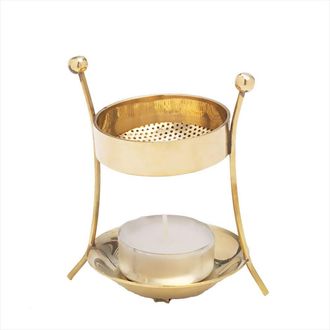 NKlaus Weihrauchst&auml;nder mit Teelicht Messing Handarbeit Geschenk 2940