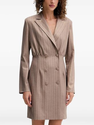 Fracomina robe crois&eacute; &agrave; fines rayures - Tons neutres