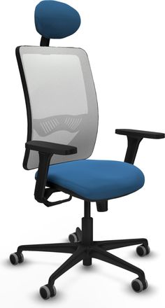 Piqueras y Crespo Schreibtischstuhl mit Rollen aus Gummi Zulema mit 3D-Armlehnen, h&ouml;henverstellbarer Lendenwirbelst&uuml;tze und festem Kopfteil, ausgestattet mit 3 Position