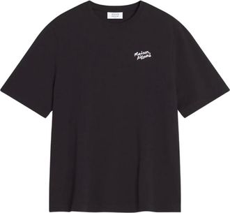 Maison Kitsun&eacute; Femme, Tops, Noir, Taille: 38 FR Handwriting Comfort T-Shirt