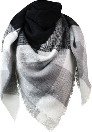 Glamexx24 XXL Kuschelige Damen Poncho Schal - Warm und Wundersch&ouml;n Mit Verschiedenen Mustern, 01dunkelgraugrauweiss, Einheitsgr&ouml;&szlig;e