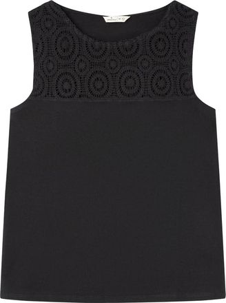 Springfield Damen 8gym.b.canesú Crochet Oberteil, Standardschwarz, X-Small
