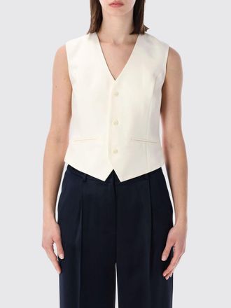 Anine Bing Gilet de costume en m&eacute;lange de laine coupe slim avec col en V