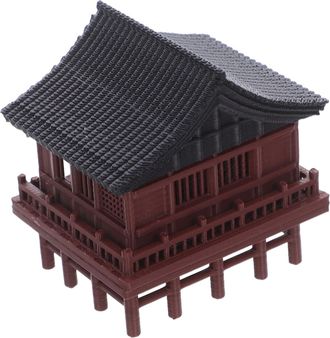 Supvox Vintage Miniature Pavilion Aquarium Ornament Japanischer Zen Garten Mini-Landschafts-Dekor Fischfreundlich Kunstvoll Gestaltete Miniatur für Büro und 