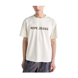 Pepe Jeans London Beiges T-Shirt mit kurzen &Auml;rmeln Sutton - - Tops - Herren - Beige - XL