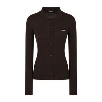 Rotate Gestricktes Poloshirt - - Knitwear - Damen - Braun - M