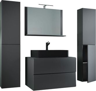 ebuy24 LendasXLBL Badm&ouml;belset 5 Teile anthrazit