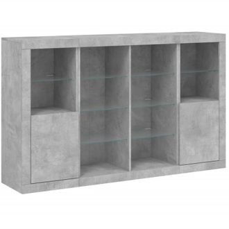 vidaXL Sideboards mit LED-Leuchten 3 Stk. Betongrau Holzwerkstoff vidaXL