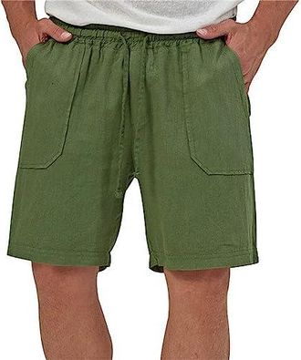 Generic Short pour homme avec poches, short en lin pour homme, taille &eacute;lastique, pantalon de jogging confortable pour l&eacute;t&eacute;, le sport, le sport, le sport, d&eacute;co