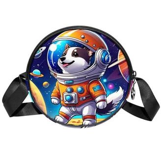 Generic Sac &agrave; bandouli&egrave;re rond pour femme, petit sac &agrave; bandouli&egrave;re avec fermeture &eacute;clair et bretelles r&eacute;glables style d&eacute;contract&eacute; pour femmes et filles