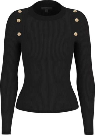 Guess Femme, Pulls, Noir, Taille: 38 FR Button Vonn