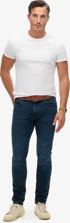 Superdry Jean slim vintage en coton - Encre effet usé-Bleu marine
