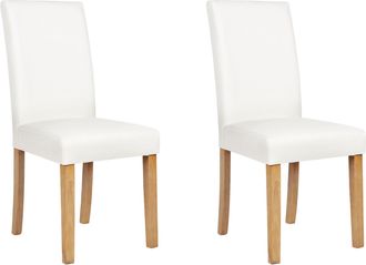 Beliani Bequemes Esszimmerstuhl-Set in Retro-Stil Kunstleder weiß Broadway