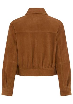 HUGO BOSS Lederjacke Salisa Premium Damenmode Blouson aus Veloursleder