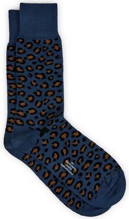 Au Printemps Paris Chaussettes hautes léopard en coton mélangé