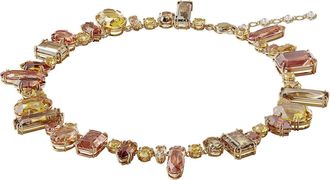 Swarovski Gema Halskette, Vergoldete Damenhalskette mit Mehrfarbigen Kristallen