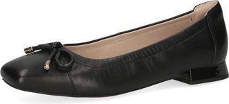 Caprice Damen Ballerinas aus Leder mit Blockabsatz, Schwarz (Black Nappa), 38 EU