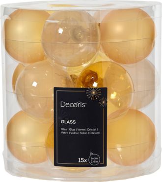 Kaemingk Weihnachtskugeln Glas 6cm 15 Stück - matt & glänzend & transparent - Christbaumkugeln Weihnachtsbaumkugeln für Weihnachten - Christbaumschmuck & Weihn