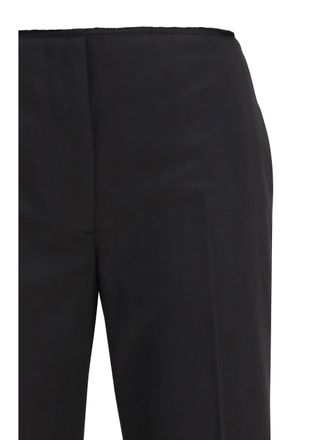 Toteme Womens Pants Kick Flare Raw-Edge Black Cotton Trousers