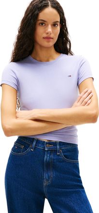 Tommy Jeans Damen TJW 2PACK C-Neck Tee DW0DW21366 S/S T-Shirt, Mehrfarbig (Ecru/Periwinkle Dust), M, Mehrfarbig (Ecru/Periwinkle Dust), M