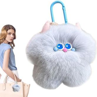 Generico Bagues de boutons de veau en peluche | Mignon porte-cl&eacute;s clinique pour animaux suspendus en peluche peluche peluche d&eacute;coration sac &agrave; dos pour ornement