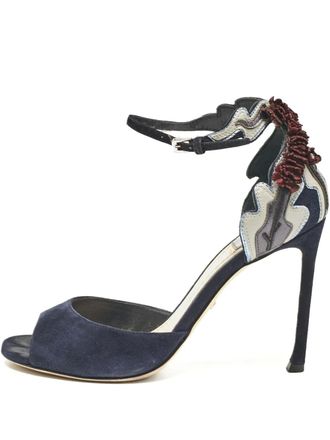 Dior sandales en daim à talon - Bleu