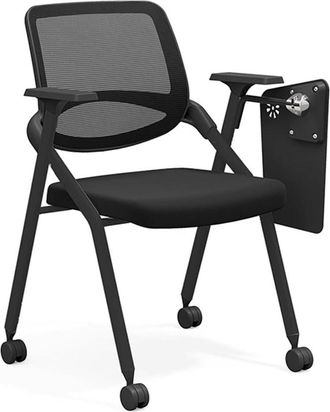 Generic Moderner B&uuml;rostuhl mit Tisch und Rollen, klappbarer Sessel f&uuml;r Homeoffice, Schule, Konferenzraum, ergonomischer Schreibtischstuhl f&uuml;r Schulung und Woh