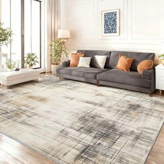 Generic Paillasson Antid&eacute;rapant Beige 140 x 200 cm, Tapis de Sol dint&eacute;rieur Lavable pour entr&eacute;e Cuisine Chambre &agrave; Coucher paillasson d&eacute;coratif, imprim&eacute; Abstra