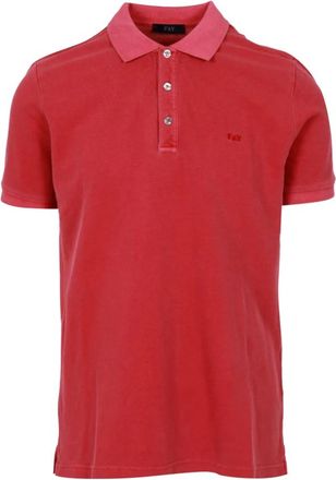 Fay Homme, Tops, Rouge, Taille: L Polo en Piqu&eacute; de Coton Stretch