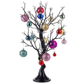 Nuptio Deko Baum Halloween Schwarz: 58cm Weihnachtsbaum Wohnzimmer Hochzeit Weihnachtsdeko Christmas Hochzeitsdeko weihnachtsbäume Tisch Decoration Innen Sch
