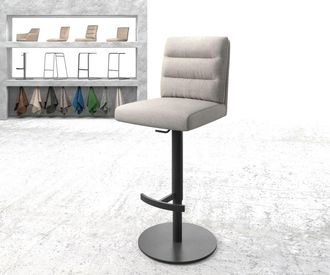 DELIFE Barstuhl Pela-Flex Stripes Hellgrau Drehfu&szlig; h&ouml;henverstellbar Metall, Barst&uuml;hle