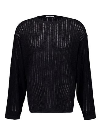 Commas pull en maille ajourée - Noir