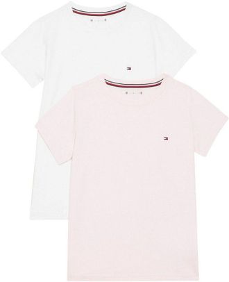 Tommy Hilfiger T-Shirt 2P CN TEE mit Stickerei und Rundhals im 2er-Pack (Packung, 2-tlg., 2er-Pack) unifarben, casual, regular fit, Baumwolle, Rundhals