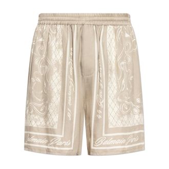 Balmain Homme, Shorts, Beige, Taille: 2XL Short Pyjama Foulard Imprim&eacute;