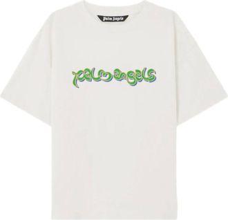 Palm Angels Homme, Tops, Blanc, Taille: 2XL T-shirt graphique