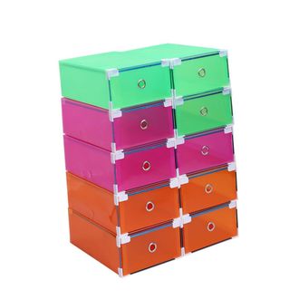 Valiclud 10stücke Faltbare Schuh Aufbewahrungsbox Schuhaufbewahrungsbox Für Damenschuhe Stapelbar Mit Schublade Transparent Für Kleiderschrank Und Aufbewahrung