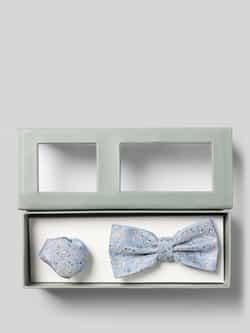 Roy Robson Fliege und Einstecktuch mit floralem Allover-Stitching