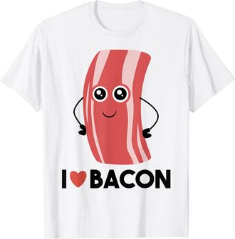 Bacon I love Bacon T-Shirt CUTE CARTOON Big Eyes T-Shirt