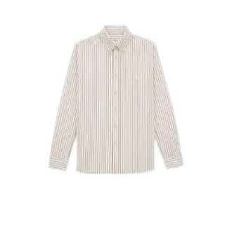 Saint Laurent Gestreiftes Seidenhemd mit Knopfleiste - - Blouses & Shirts - Damen - Beige - L