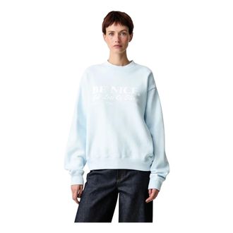 Sporty & Rich SweaT-shirt oversize Be Nice - Femme - Sweatshirts et sweats &agrave; capuche - Bleu - Taille: 40 FR
