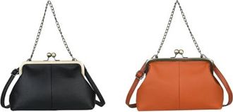 Generic Sac &agrave; bandouli&egrave;re motif litchi en PU pour femmes, avec cha&icirc;ne &agrave; Clip, sac &agrave; main pour usage quotidien et sacs &agrave; main de