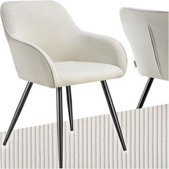 TecTake TectakeChaise - Salon rembourr&eacute; aspect corde/tissu c&ocirc;tel&eacute; - Design, longue - Charge 120 kg - Couleurs : cr&egrave;me/noir