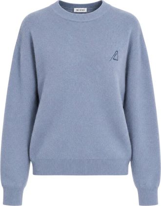 Akep Pull &agrave; col rond brod&eacute; - Femme - Pulls - Bleu - Taille: 42 FR