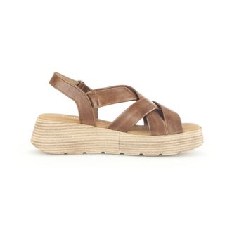 Gabor Braune Leder-Keilsandalette - - Shoes - Damen - Braun - 42 EU
