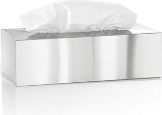Blomus NEXIO- Kleenexbox aus poliertem Edelstahl, Kosmetiktuchbox für alle Papiertücher, Papiertuchspender Ein-Hand-Bedienung, exklusives Badaccessoire (H / 