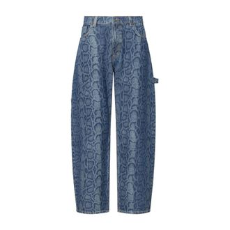 Liu Jo Python-print Denim Worker Jeans - - Jeans - Damen - Blau - W24