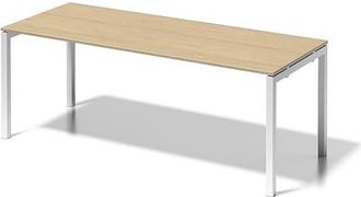 Bisley Cito Schreibtisch, 740 mm höhenfixes U-Gestell, Metall, Mp396 Dekor Ahorn, Gestell Verkehrsweiß, 80 x 200 x 85 cm